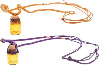 BESPORTBLE 2 St&uuml;ck Teiliges Dekoratives Parf&uuml;mflaschen Anh&auml;nger Gelb und Violett Einzigartige &Auml;therische &Ouml;l Halskette mit Aufh&auml;ngung Geeignet als Modischer Duftf