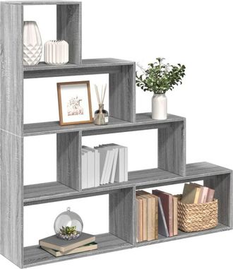 vidaXL Vidaxl - Raumteiler-B&uuml;cherregal 4 Stufen Grau Sonoma 143,5x29x143,5 cm