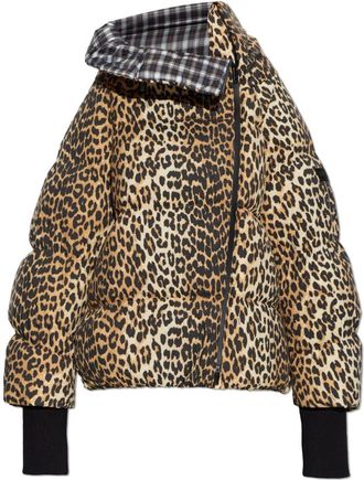 Ganni Doudoune imprim&eacute; animal - Femme - Vestes - Brun - Taille: 38 FR