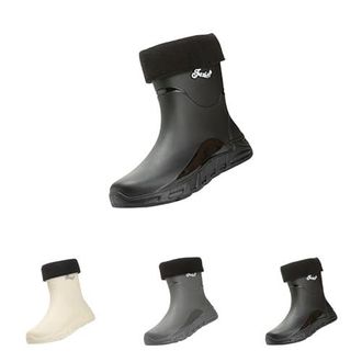 Generic Bottes de pluie en caoutchouc pour homme avec doublure en fourrure pelucheuse - Imperm&eacute;ables et durables - Chaudes, s&egrave;ches et antid&eacute;rapantes, Noir, 41