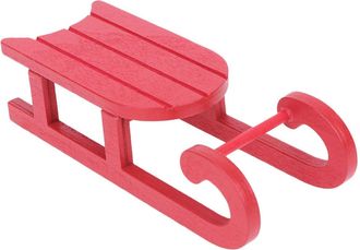 DOITOOL Weihnachtsschlitten Holzdeko Tischaufsteller Handgefertigt Robust Wiederverwendbar Festliche Partydekoration Rot