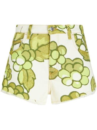 Etro Jeans-Shorts mit Print - Grün