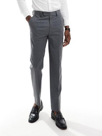 Asos Slim Fit Anzughose in Anthrazit mit Wollanteil-Grau