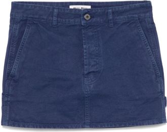 Miu Miu minijupe à logo appliqué - Bleu
