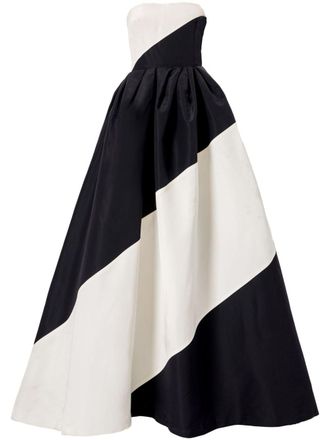 Carolina Herrera robe-bustier bicolore - Noir
