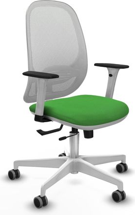 Piqueras y Crespo Schreibtischstuhl mit Rollen von Cilanco mit 1D-Armen, h&ouml;henverstellbare Lendenwirbelst&uuml;tze, ausgestattet mit Syncro/Traslack und Schneideschaum, Wei&szlig;