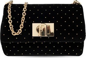 Furla Sac Bandouli&egrave;re Velours 1927 Mini - Femme - Sacs - Noir - Taille: ONE Size