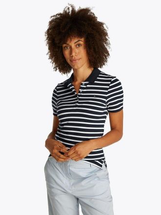 Tommy Hilfiger Poloshirt 1985 Slim Fit Pique Premium mit Logostickerei, mit Seitenschlitzen