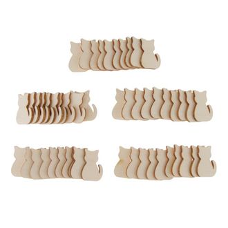 F Fityle Holzanh&auml;nger Weihnachtsschmuck Christbaumanh&auml;nger Holz Anh&auml;nger Fensterdeko Weihnachten Dekoration DIY, Mini Katze