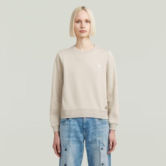 G-Star Logo Crew Sweatshirt - Beige - Damen