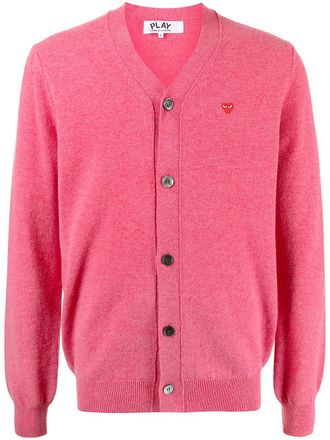 Comme Des Garçons cardigan à patch coeur - Rose