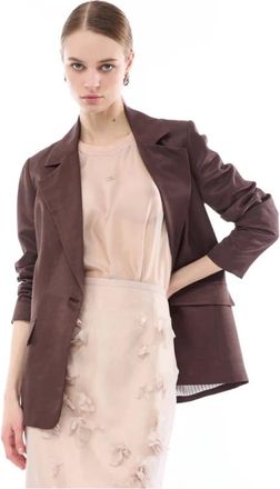 Nenette Femme, Vestes, Brun, Taille: 36 FR Blazer ajust&eacute; &agrave; simple boutonnage