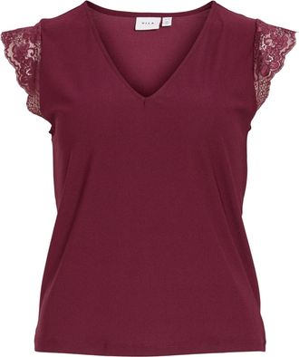 Vila Vitrav C/S V-Neck Top/Ka
