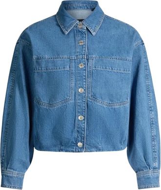 Joop Femme, Vestes, Bleu, Taille: 38 FR Blouson en denim avec poches plaqu&eacute;es