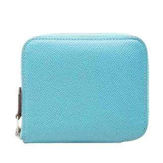 Herm&egrave;s Portefeuille zipp&eacute; compact doccasion - Femme - Pre-owned - Bleu - Taille: ONE Size