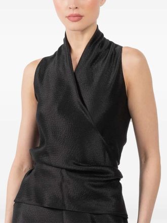 Peter Cohen wrap-design blouse - Schwarz