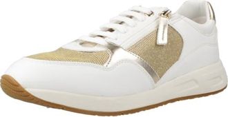 Geox Baskets D Bulmya B pour Femme, Or Blanc, 37 EU