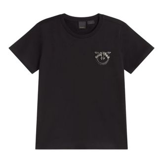 Pinko Love Birds Besticktes T-Shirt - - Tops - Damen - Schwarzk - L