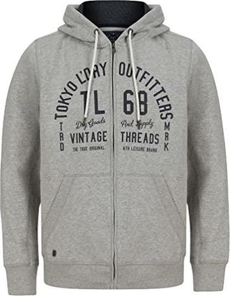 Tokyo Laundry Fairwell Sweat à capuche zippé avec capuche doublée en polaire pour homme, Gris clair, S