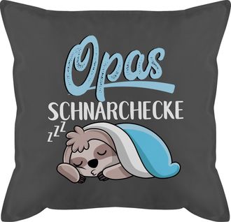Shirtracer Kissen 50x50 - Opa Großvater - Opas Schnarchecke mit Faultier - weiß - 50 x 50 cm - Grau - Geschenke für großväter Geschenk Grandpa schnarchplatz sofa