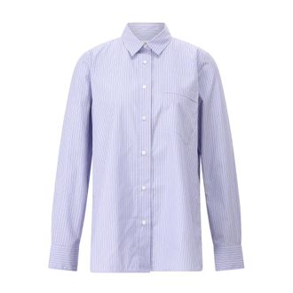 Lareida Gestreiftes Baumwollhemd mit Brusttasche - - Blouses & Shirts - Damen - Blau - XS