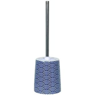 MSV WC-Garnitur Bento, Keramik, Blau/wei&szlig;, 30 x 20 x 15 cm