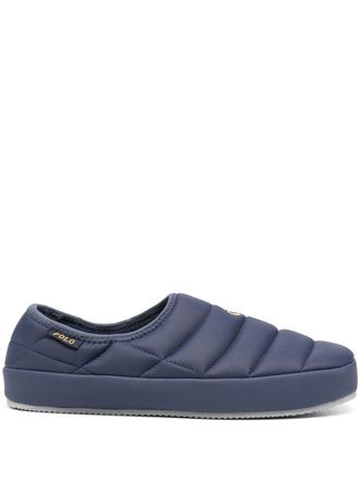 Polo Ralph Lauren chaussons &agrave; design matelass&eacute; - Bleu