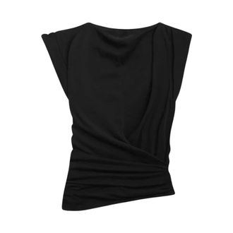 Isabel Marant Schwarzes Baumwoll-T-Shirt Ts0207Faa1N41I - - Tops - Damen - Schwarzk - XS