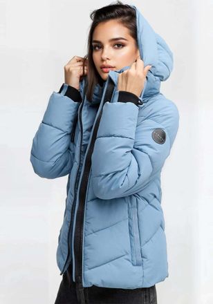Marikoo Winterjacke MARIKOO Sahnemausii, Damen, Gr. XXL, blau (powder blau), Obermaterial: 100% Polyester; Futter: 100% Polyester; Wattierung: 100% Polyester;