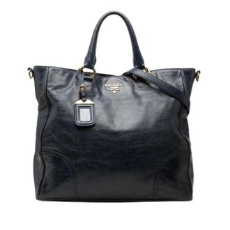 Prada Pre-owned Vitello Shine Leather 2way Bag - Femme - Pre-owned - Bleu - Taille: ONE Size