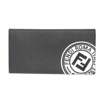 Fendi Portefeuille long en cuir de veau avec logo imprim&eacute; (occasion) - Femme - Pre-owned - Gris - Taille: ONE Size