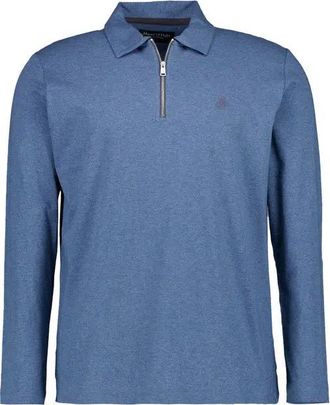 Marc O'Polo Herren Zip-Polo blau Baumwolle