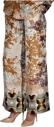 Pierre-Louis Mascia Femme, Pantalons, Multicolore, Taille: 42 FR Pantalon large en soie