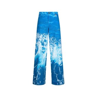 Roberto Cavalli Jean Stretto di Messina imprim&eacute; - Femme - Jeans - Bleu - Taille: 38 FR