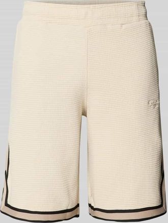 Pegador Shorts mit Strukturmuster und Label-Stitching