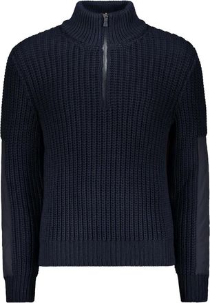 Herno Gerippter Pullover mit kurzem Rei&szlig;verschluss - Blau