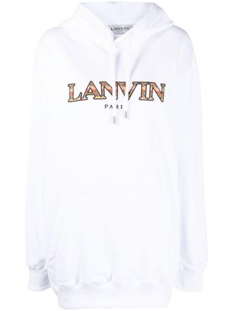Lanvin hoodie &agrave; logo brod&eacute; - Blanc