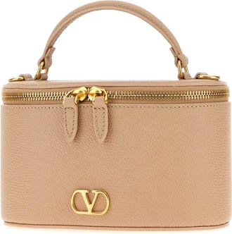 Valentino Garavani Womens Skin Pink Leather Vlogo Signature Handbag Rosesand Beauty Case Accessory