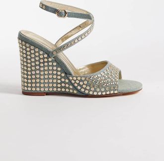 Azalea Wang Azalea Wang - Matteus - Sandales &agrave; talon compens&eacute; et clous - Denim clair-Bleu