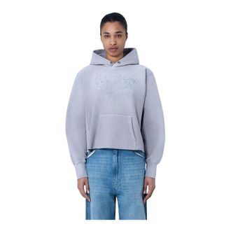Maison Margiela Kapuzenpullover mit Rippdetails - - Sweatshirts & Hoodies - Damen - Lila - S