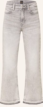 HUGO BOSS Cropped Jeans Soft Kick Flare grau