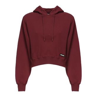 Rotate Terry Back Cropped Hoodie - - Sweatshirts & Hoodies - Damen - Rot - M