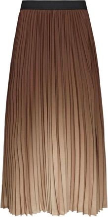 Elena Miro Femme, Jupes, Brun, Taille: 40 FR Jupe pliss&eacute;e &agrave; d&eacute;grad&eacute;