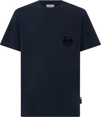 Philipp Plein T-Shirt Rundhalsausschnitt Ss Hexagon - - Tops - Herren - Blau - L