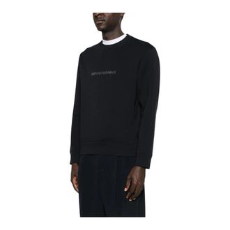 Emporio Armani Rundhals-Sweatshirt mit Logo-Detail - - Sweatshirts & Hoodies - Herren - Blau - M