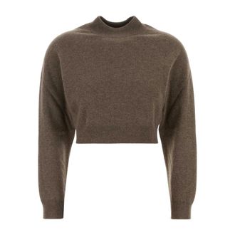 Jil Sander Wollmischung Cropped Pullover - - Knitwear - Damen - Braun - XL