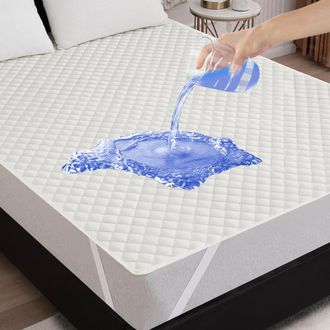 Arcona Matratzenschoner 90x200, Gesteppt wasserdichte Matratzenauflage, Nässeschutz und Atmungsaktive Inkontinenzunterlage Waschbar, Inkontinenz Bettunterlag