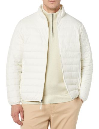 Amazon Essentials Herren Verstaubare, Leichte, Wasserabweisende Pufferjacke (Erh&auml;ltlich In Big & Tall), Hellbeige, L
