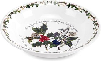 Portmeirion The Holly & Ivy Pasta-Schale, Keramik, Mehrfarbig, 20 x 20 x 4 cm, 6