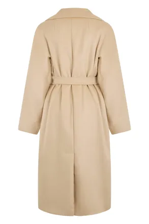 Max Mara Womens Wool Coat Resina Almond Virgin